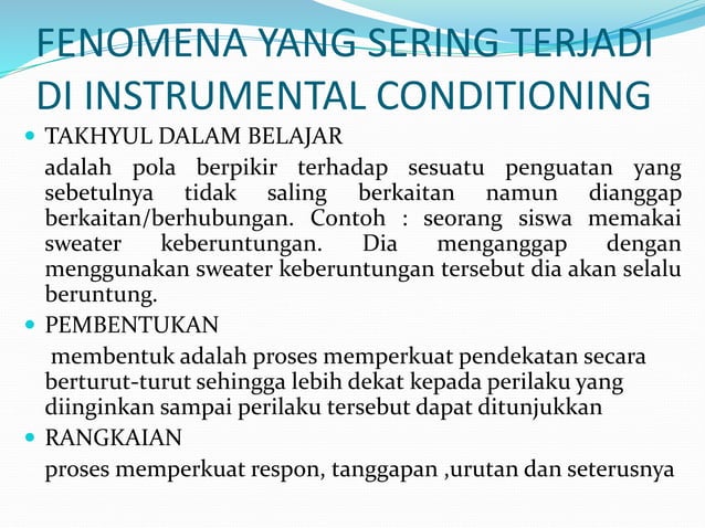 instrumental conditioning | PPTX