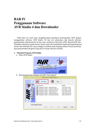 Bab 4. Penggunaan Software AVR Studio 4, Simulasi dan Downloader | PDF