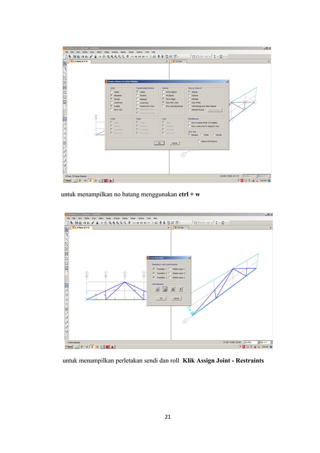 Pemodelan Rangka kuda - kuda dengan mengunakan aplikasi Sap 2000 | DOC