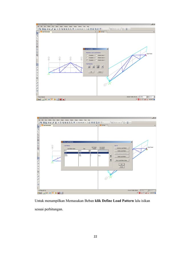 Pemodelan Rangka kuda - kuda dengan mengunakan aplikasi Sap 2000 | DOC