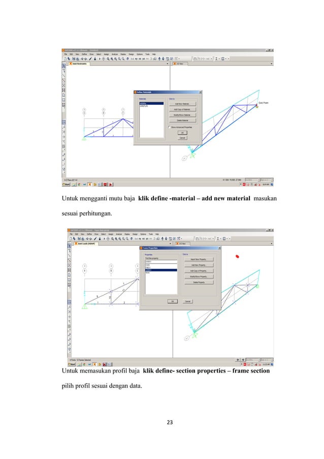 Pemodelan Rangka kuda - kuda dengan mengunakan aplikasi Sap 2000 | DOC