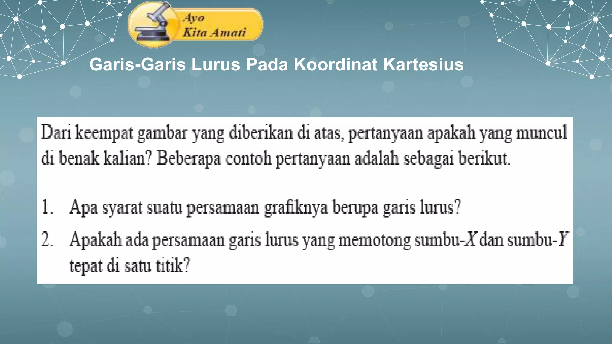 PERSAMAAN GARIS LURUS (Sub Materi: Grafik & Tabel Pada PGL) Pertemuan 1 ...