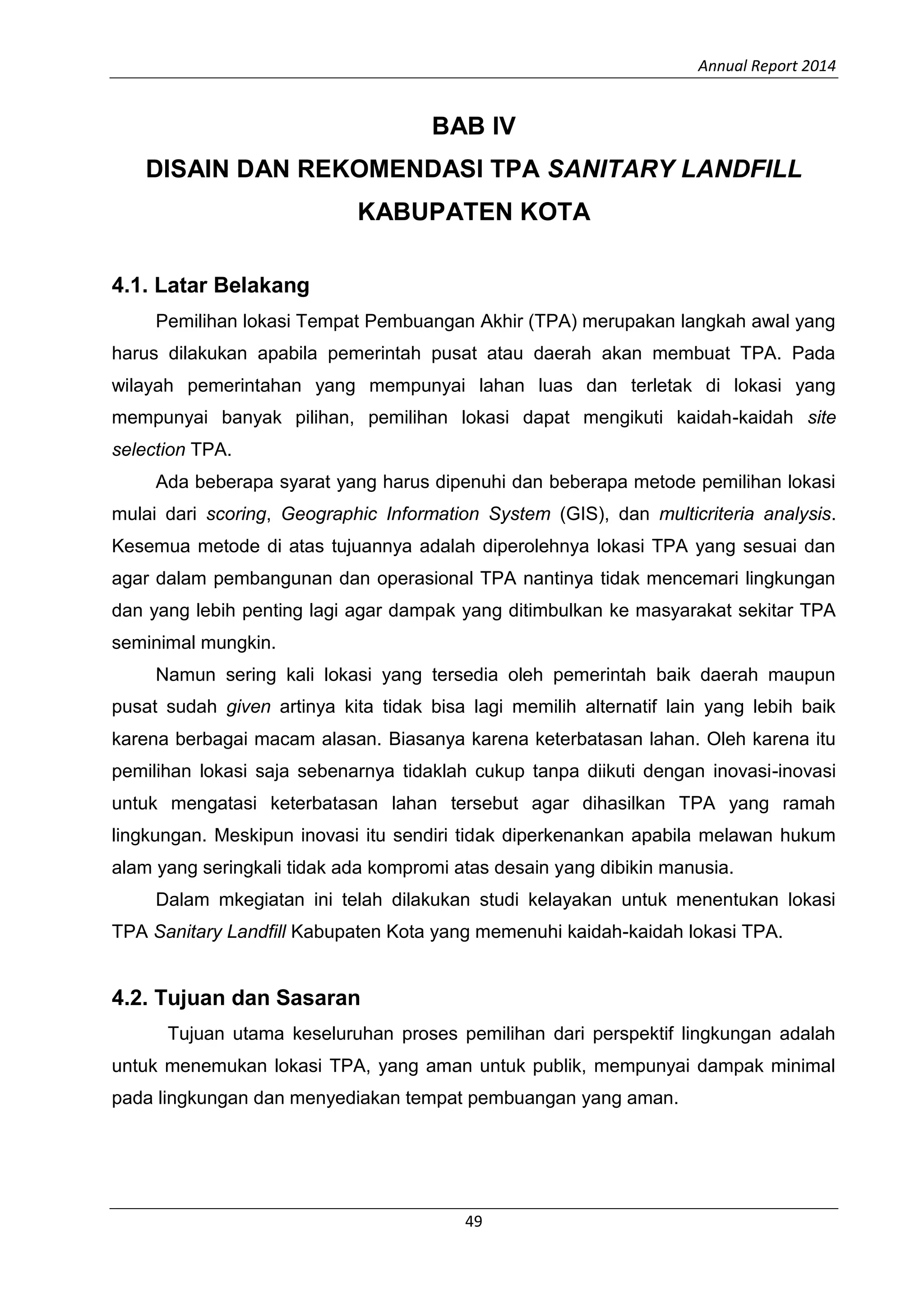 Bab4 disain danrekomendasitpa-sanitarylandfill | PDF