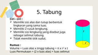 Geometri Ruang Kelas 6 : Menentukan Keliling dan Luas Bangun Ruang | PPTX