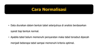 Normalisasi Basis Data | PPTX