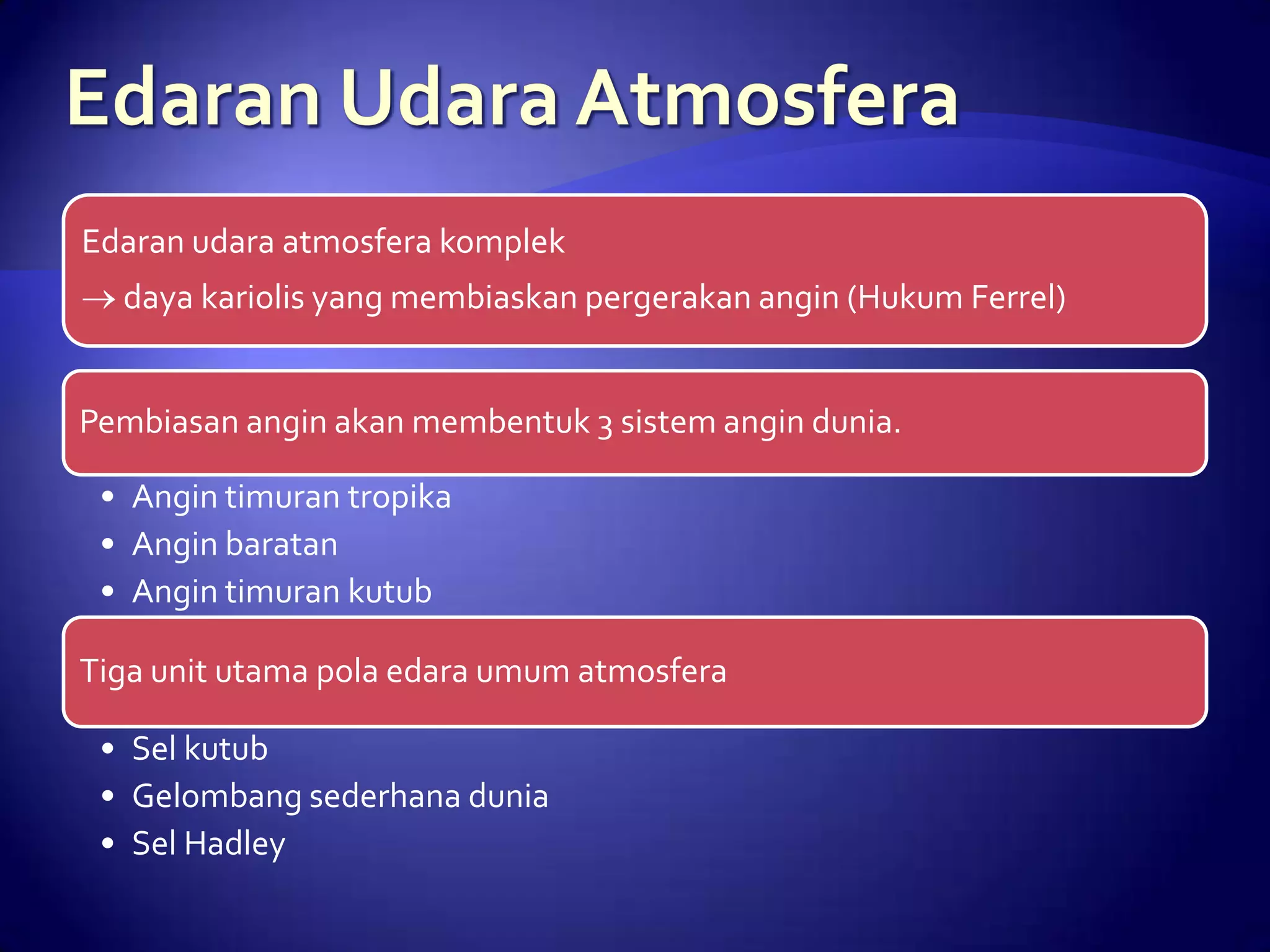 Bab 4 tekanan udara, edaran atmosfera dan angin | PPTX