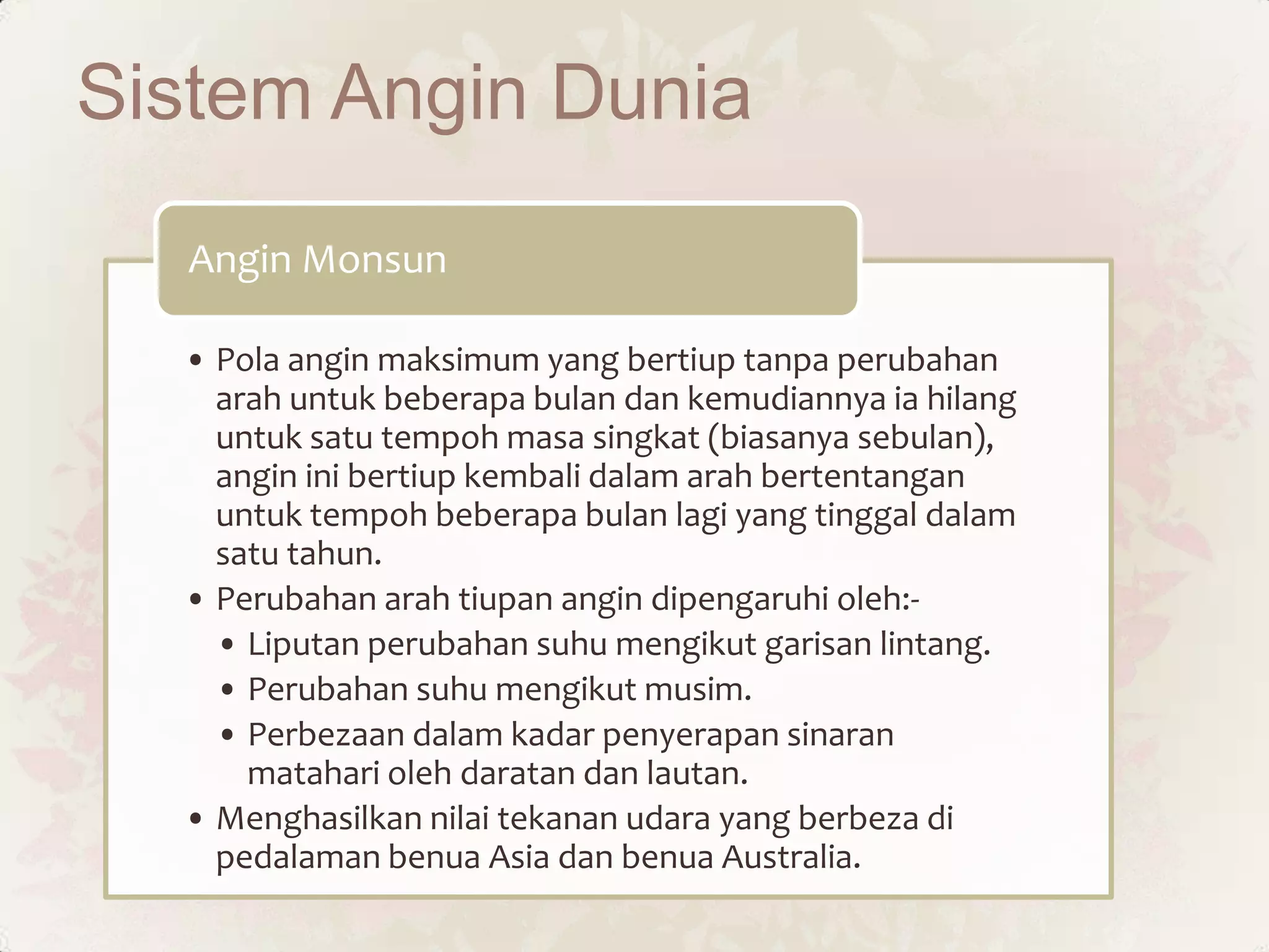 Bab 4 tekanan udara, edaran atmosfera dan angin | PPTX