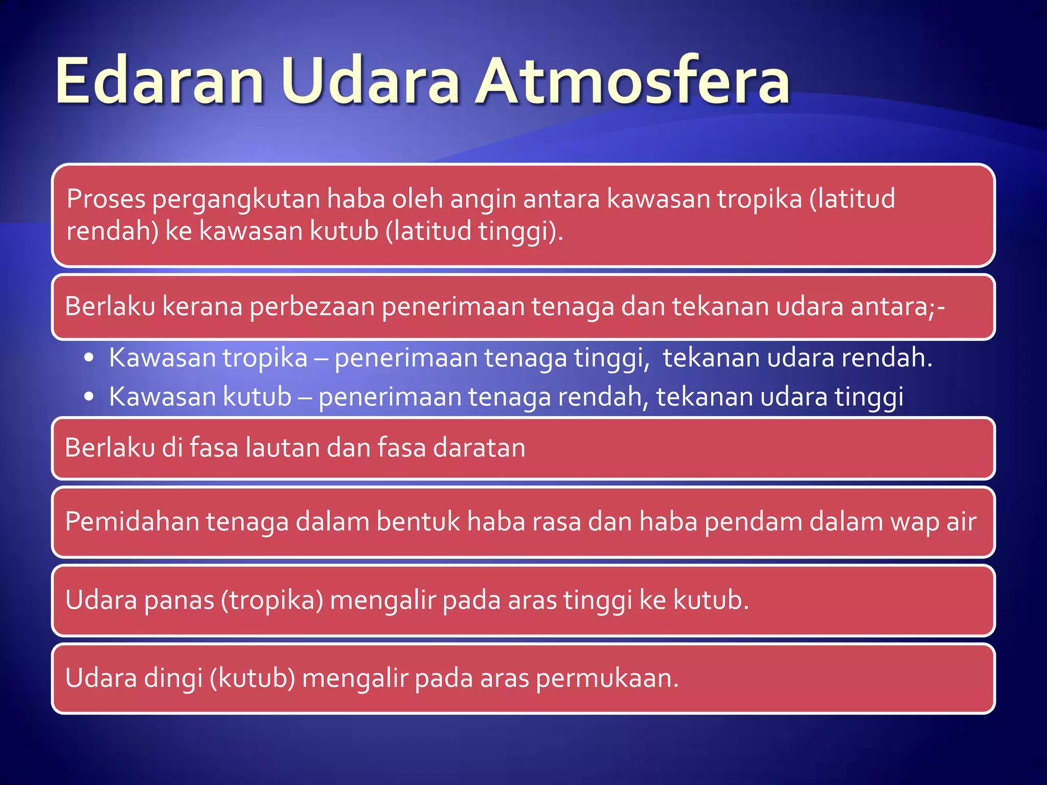 Bab 4 tekanan udara, edaran atmosfera dan angin | PPTX