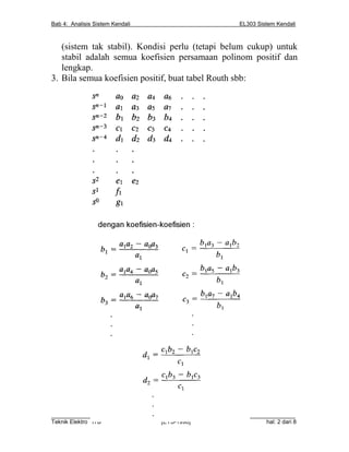 routh hurwitz | PDF
