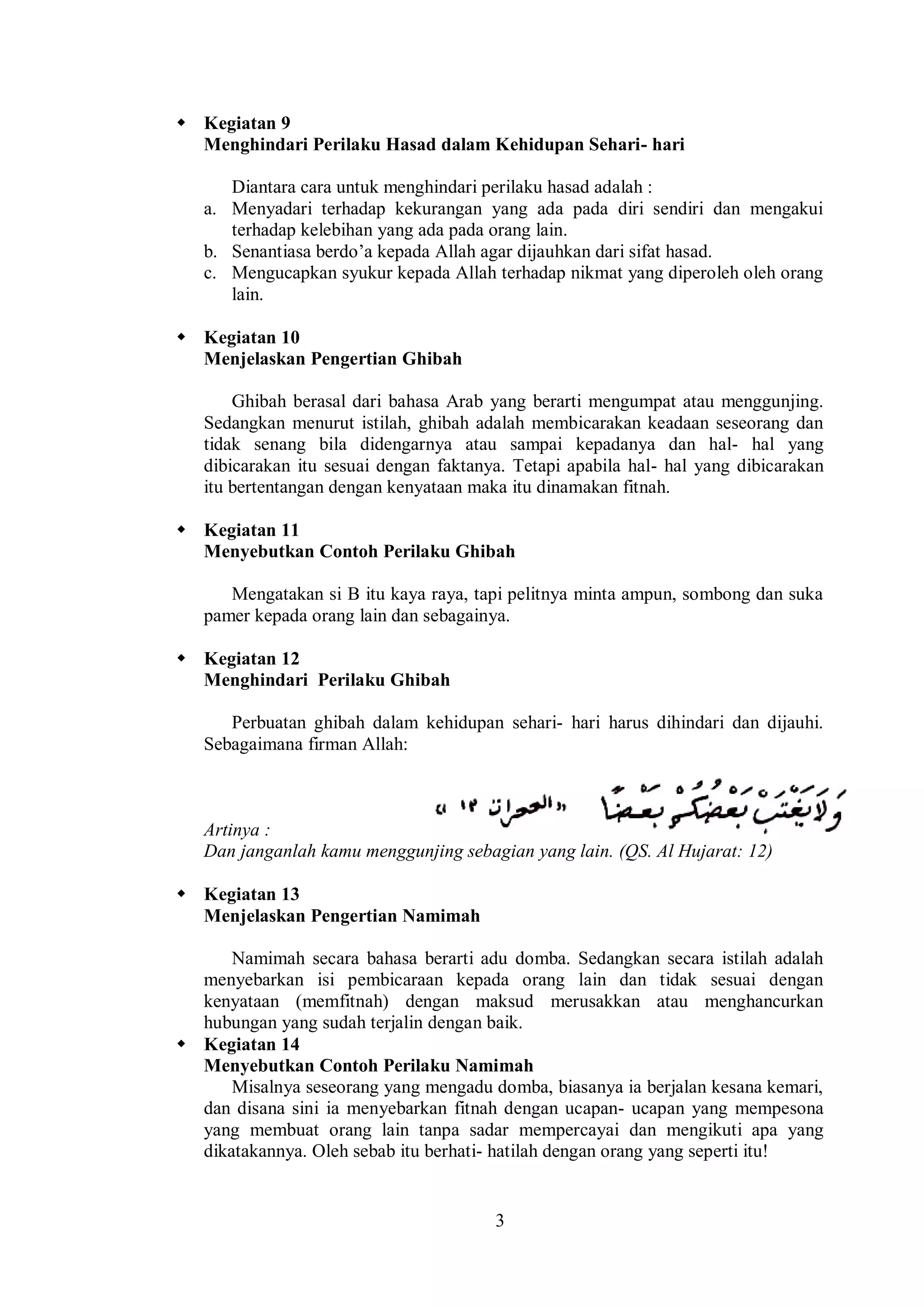 Bab 4 Ananiah, Ghadab, Ghibah, Hasad dan Namimah | PDF