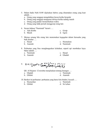 Bab 4 Ananiah, Ghadab, Ghibah, Hasad dan Namimah | PDF