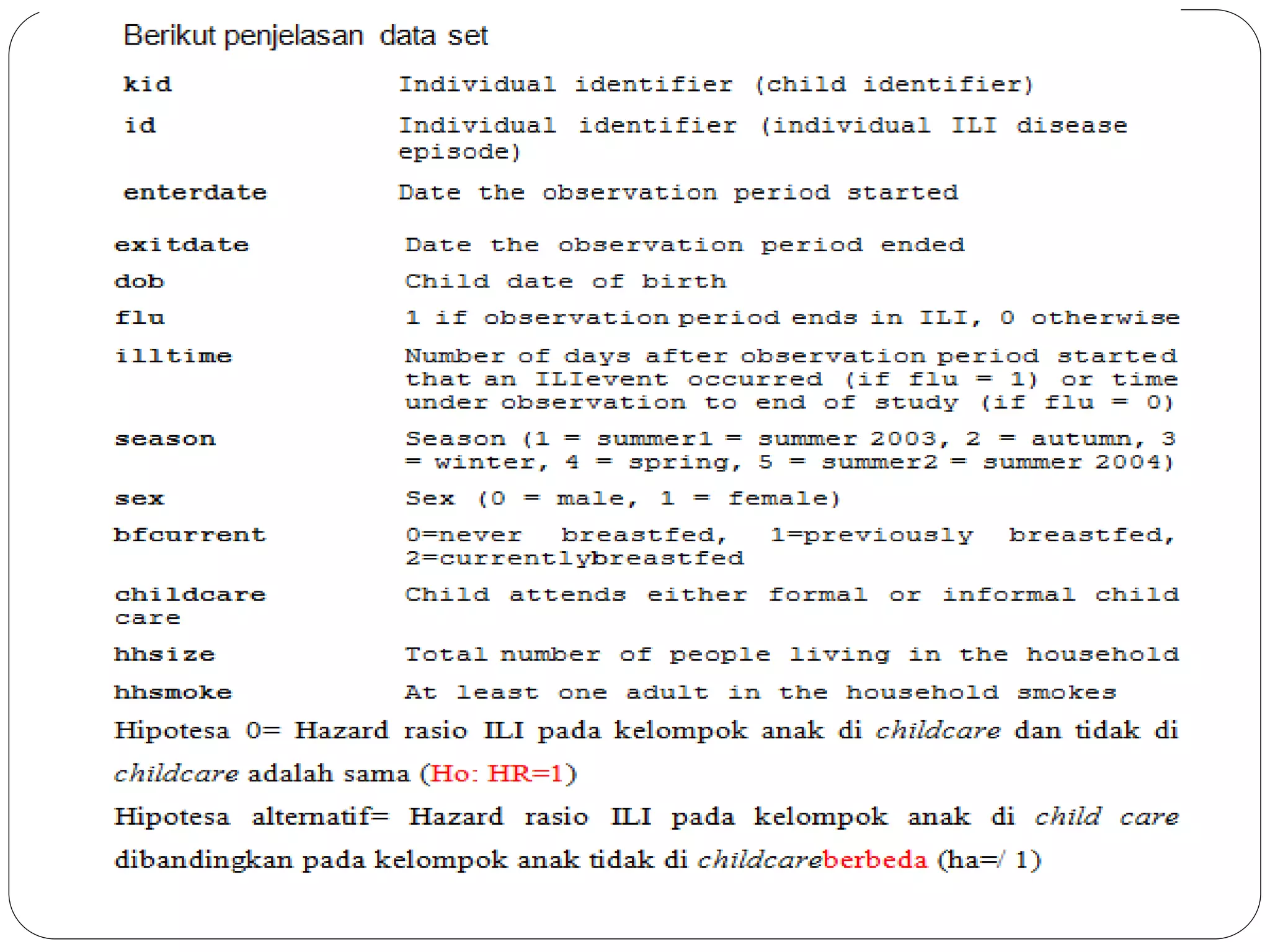 Bab 4 aplikasi stata pada regresi cox (STATA) | PPTX