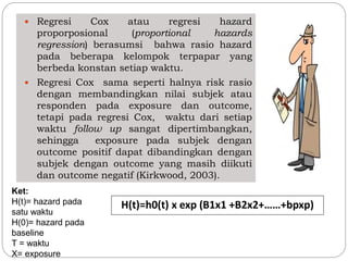 Bab 4 aplikasi stata pada regresi cox (STATA) | PPTX