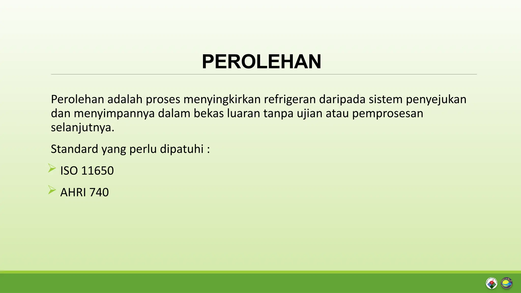 PEROLEHAN REFRIGERAN,KITAR SEMULA, TEBUS GUNA & SILINDER | PPTX