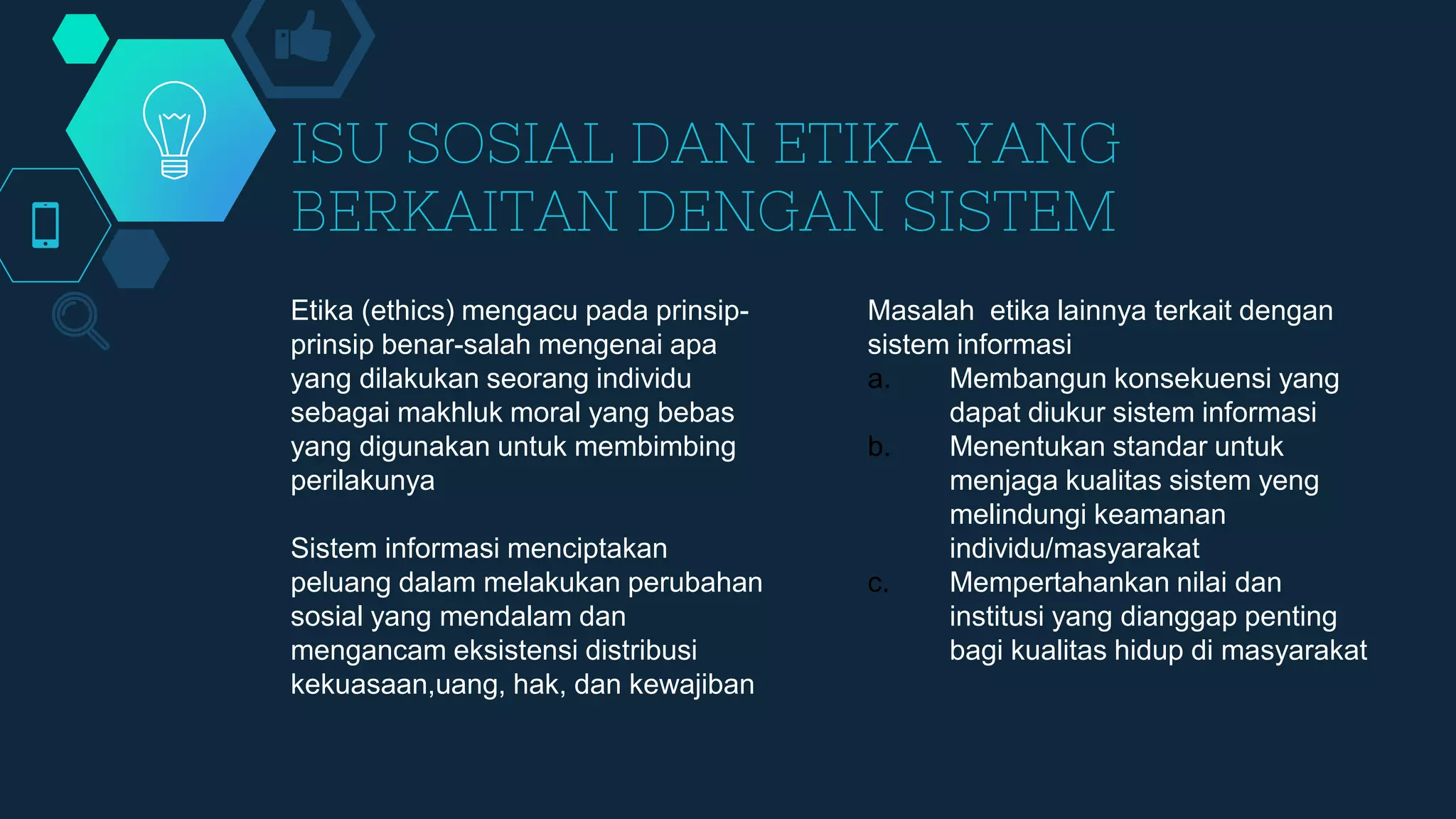 isu sosial dan etika dalam sistem informasi | PPTX