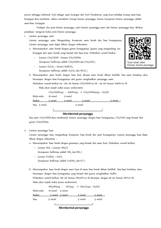 Larutan Buffer (Penyangga) Kimia SMA Kelas XI Semester Genap | DOCX