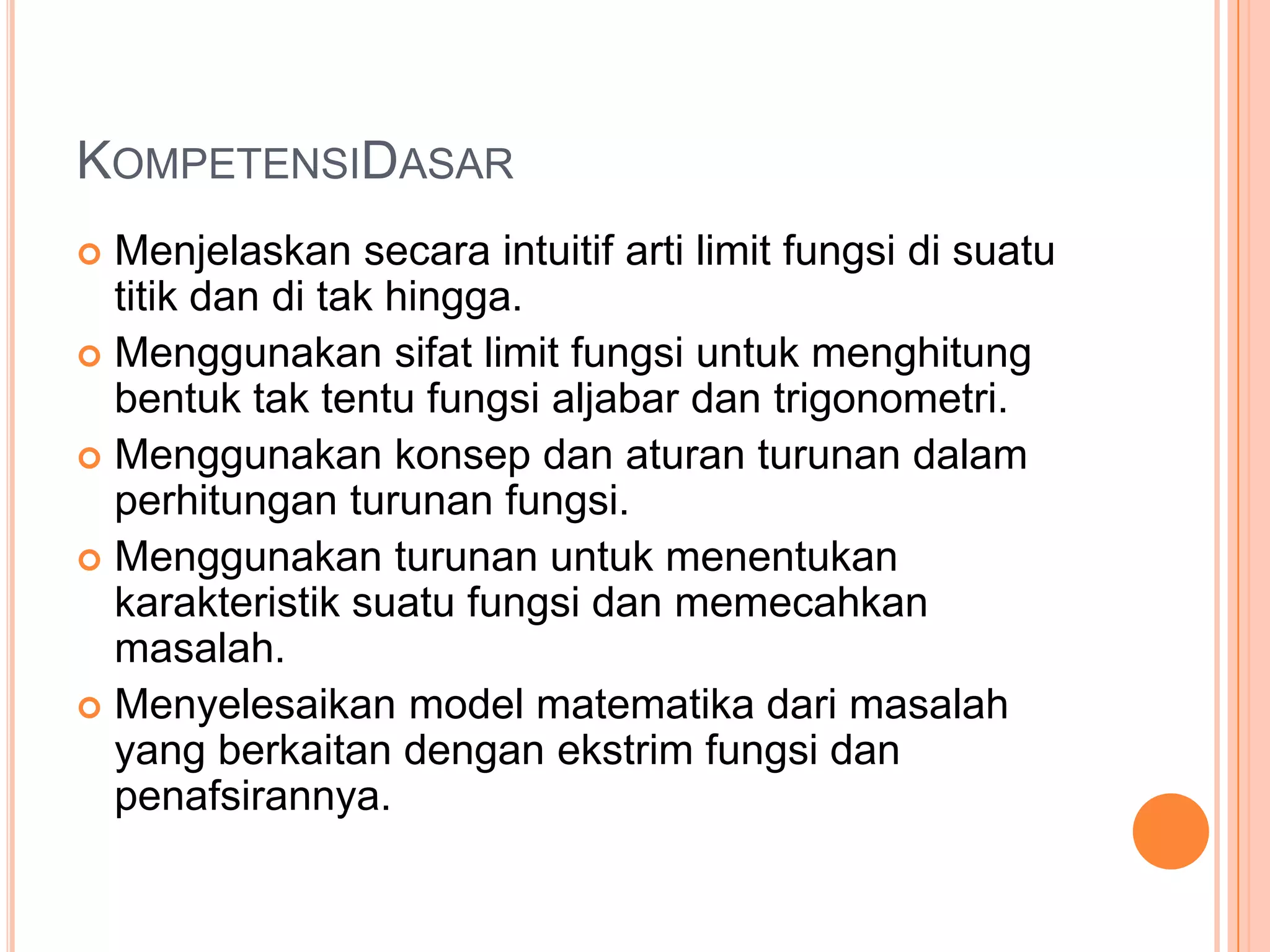 Bab 4 limit & turunan fungsi | PPTX