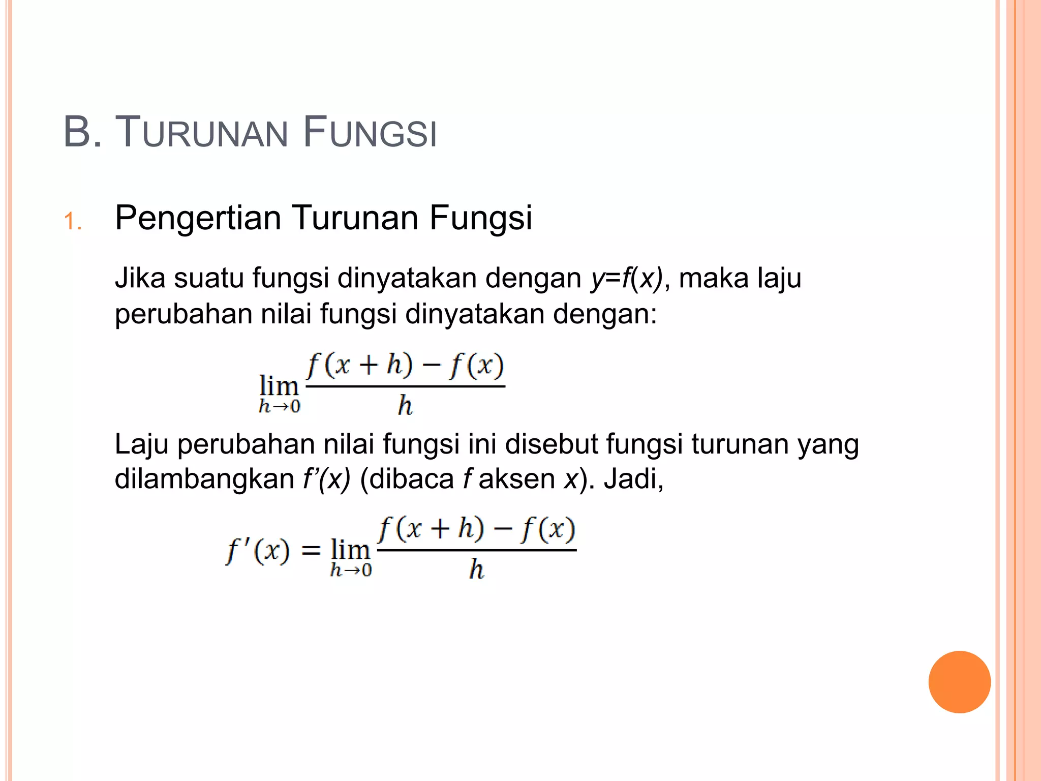 Bab 4 limit & turunan fungsi | PPTX