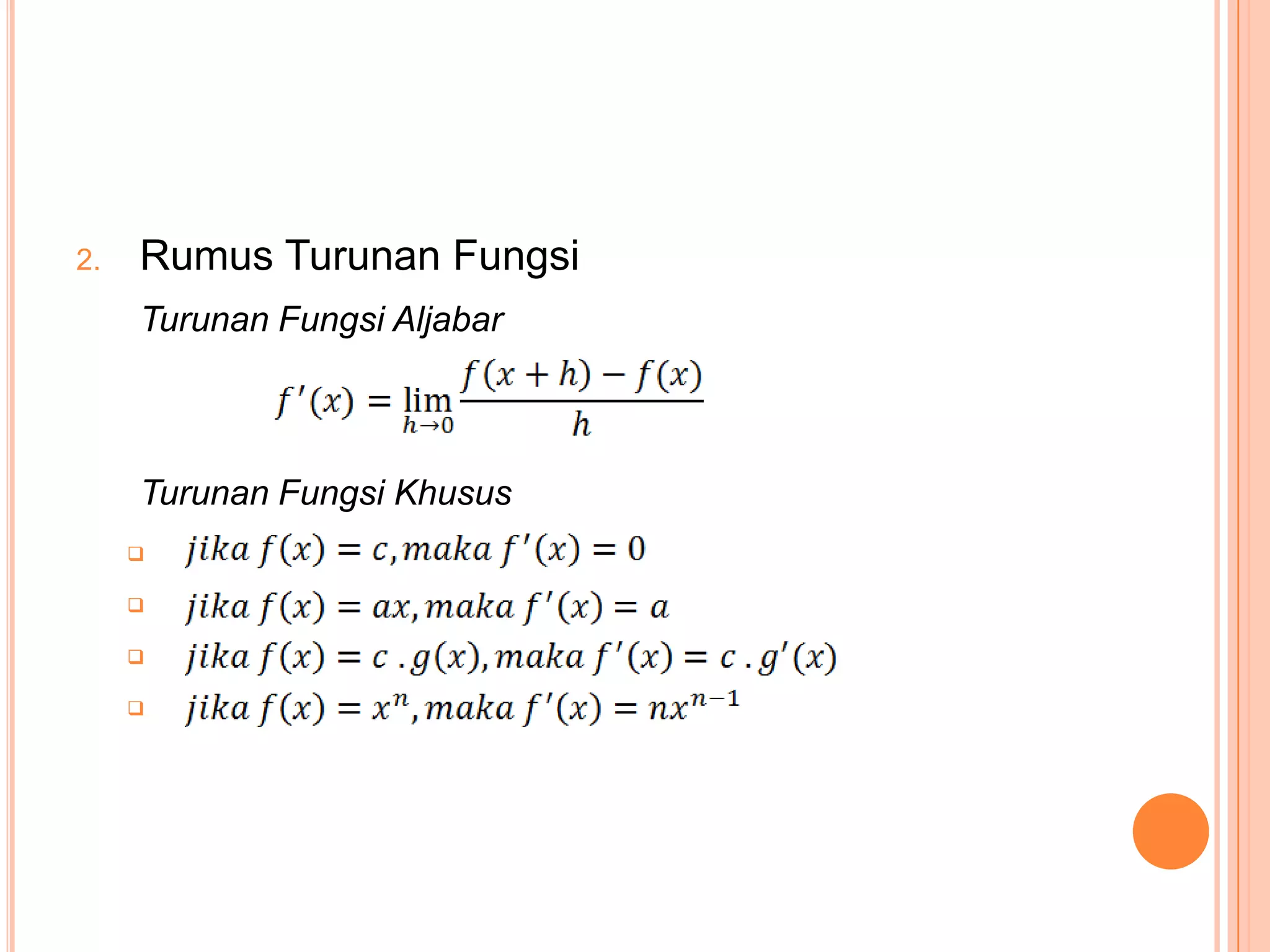 Bab 4 limit & turunan fungsi | PPTX