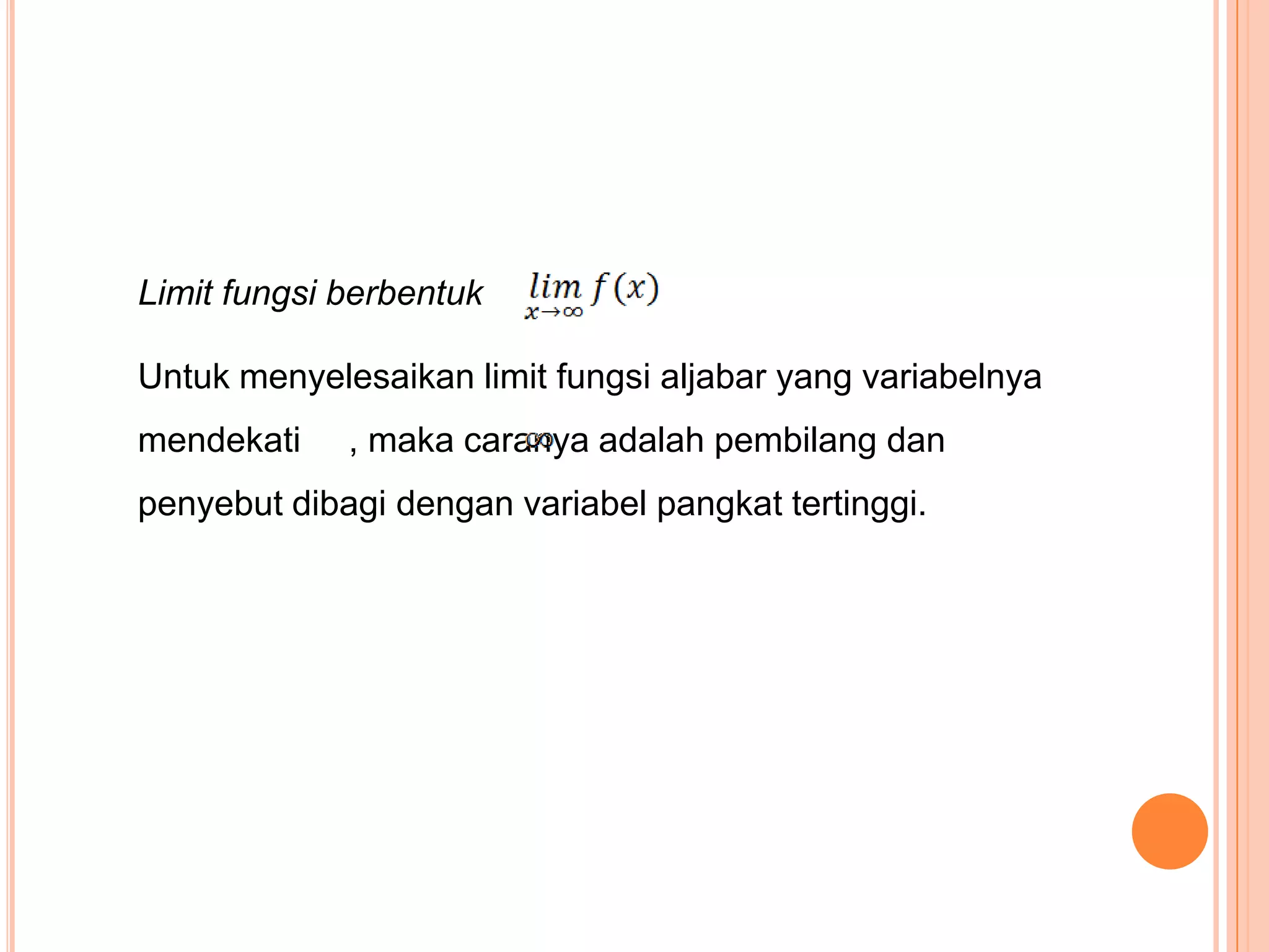 Bab 4 limit & turunan fungsi | PPTX
