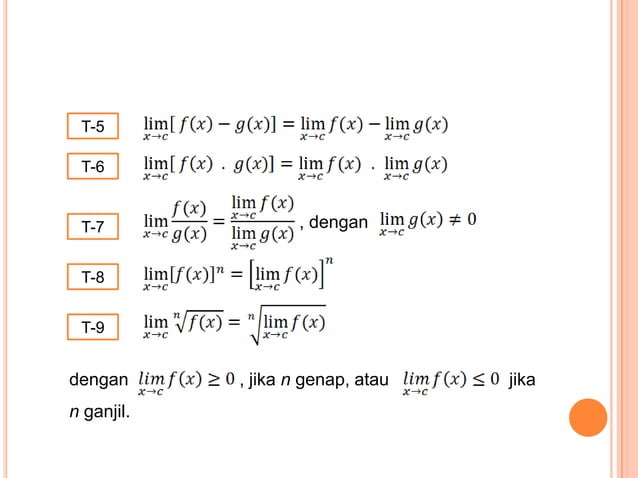 Bab 4 limit & turunan fungsi | PPTX