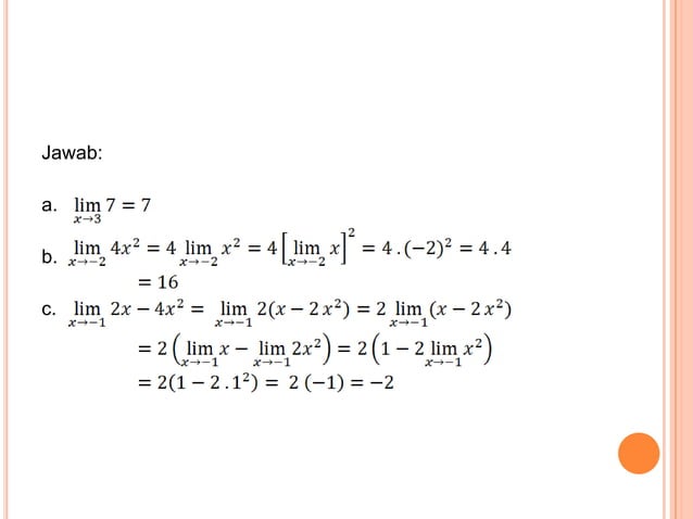 Bab 4 limit & turunan fungsi | PPTX