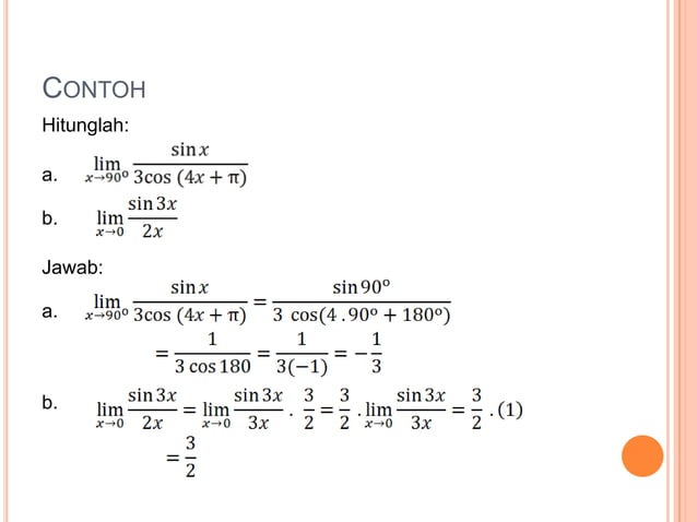 Bab 4 limit & turunan fungsi | PPTX