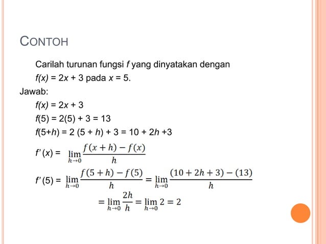 Bab 4 limit & turunan fungsi | PPTX
