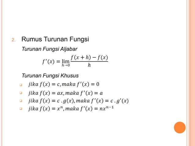 Bab 4 limit & turunan fungsi | PPTX