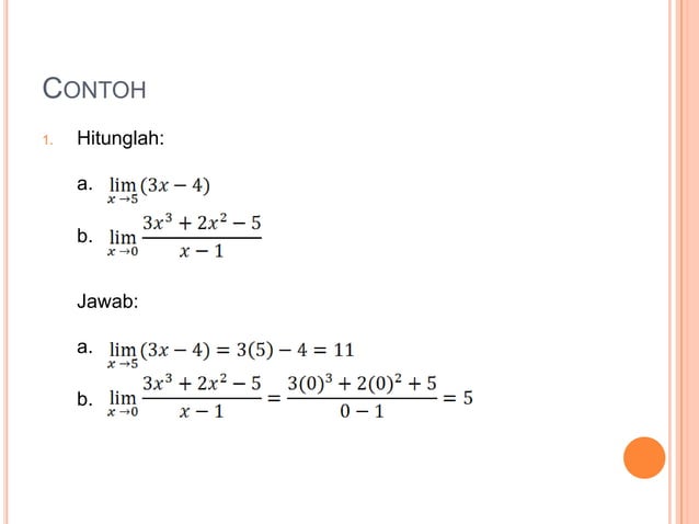 Bab 4 limit & turunan fungsi | PPTX