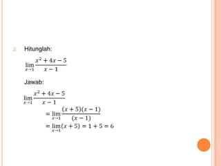Bab 4 limit & turunan fungsi | PPTX