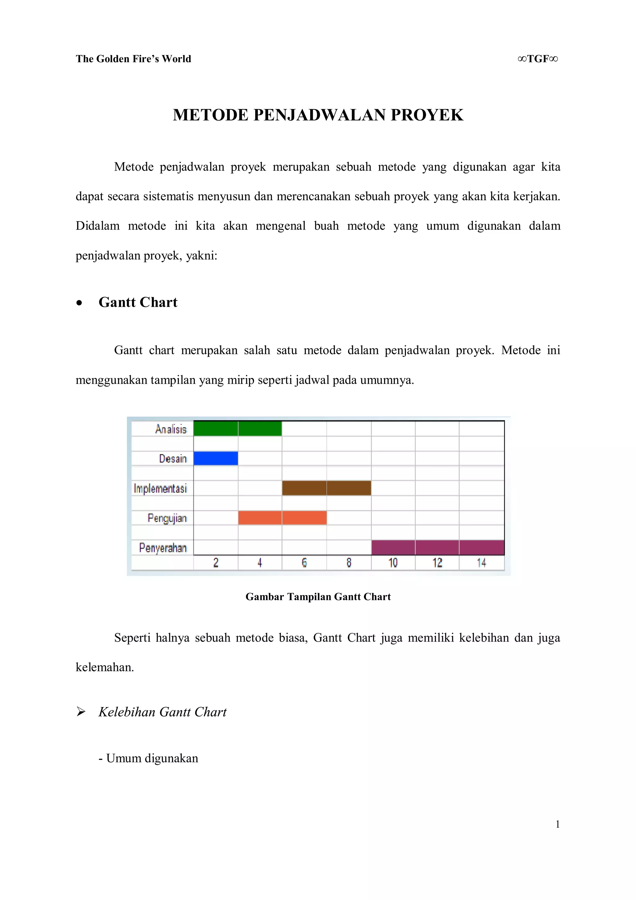 Bab 4 metode penjadwalan proyek | PDF