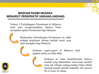 Bab 4 pengaruh mazhab syafie dalam perundangan di Malaysia | PPTX