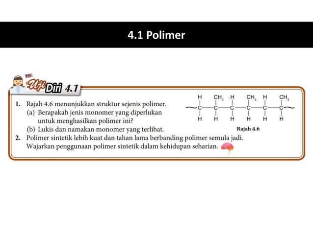 BAB 4 KIMIA TINGKATAN 5 TAJUK : POLIMER | PPTX