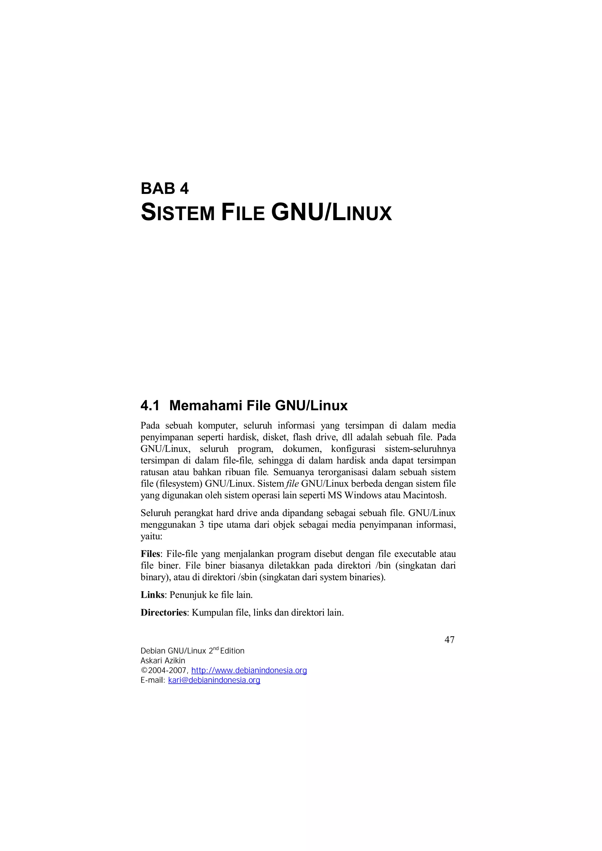 Bab 4 sistem file gnu linux | PDF
