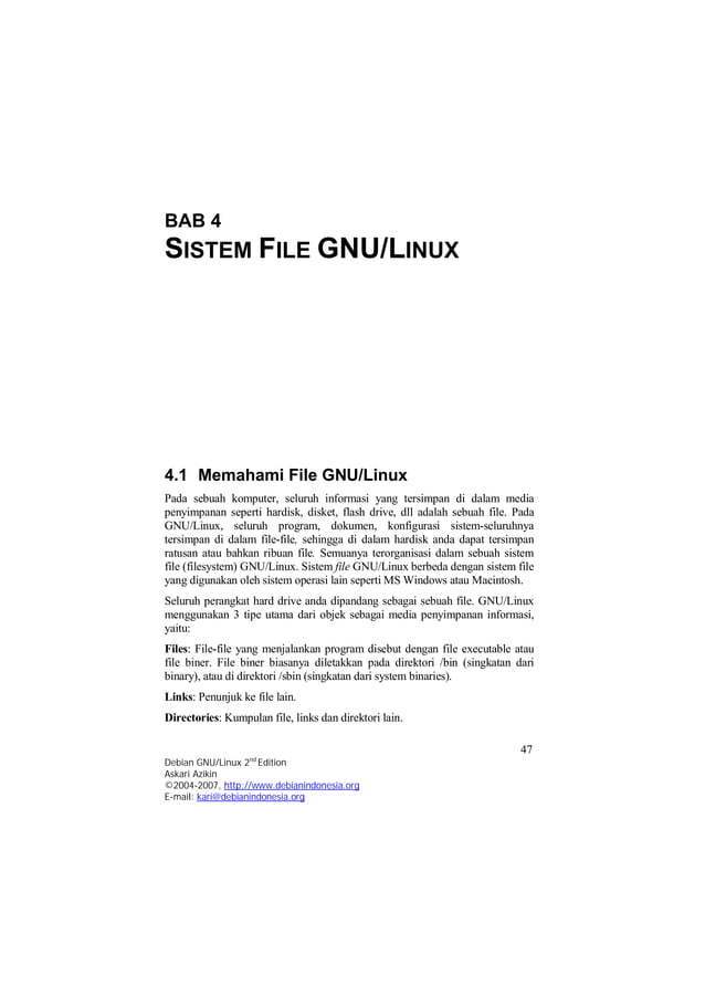 Bab 4 sistem file gnu linux | PDF