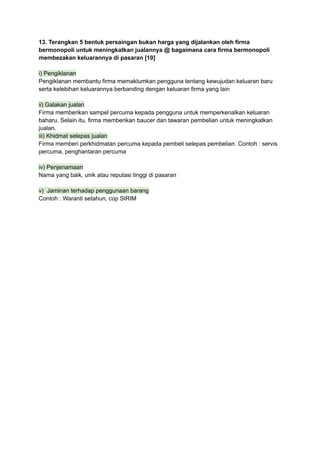 STRUKTUR PASARAN, PENENTUAN HARGA DAN OUTPUT | PDF