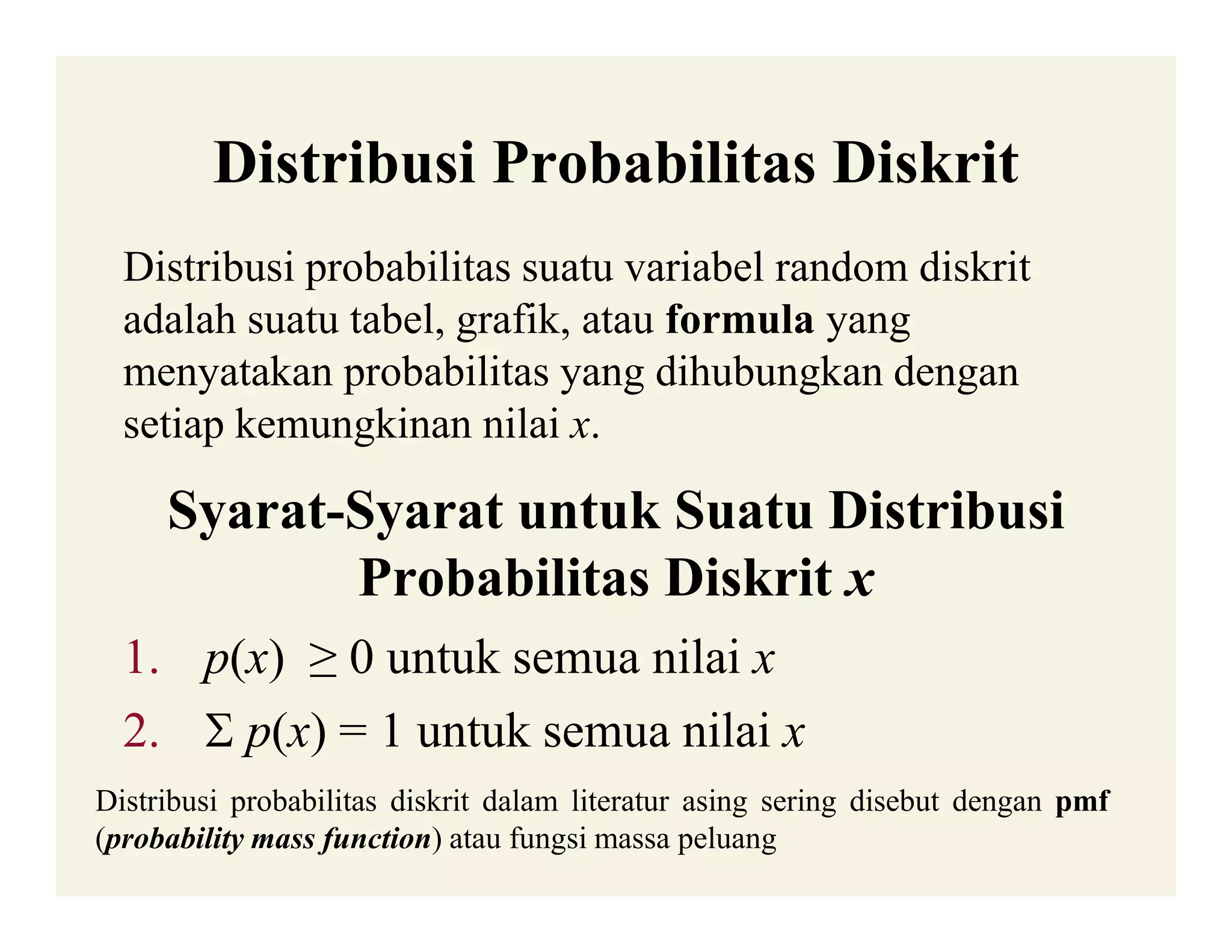 VARIABEL RANDOM & DISTRIBUSI PELUANG | PDF