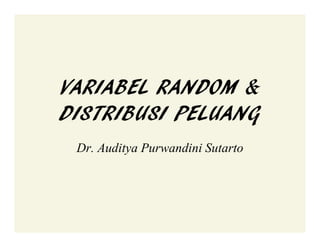 VARIABEL RANDOM & DISTRIBUSI PELUANG | PDF