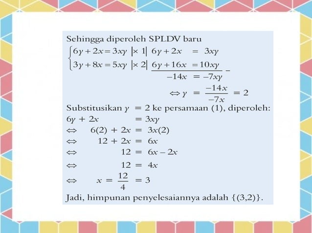 Persamaan linear dua variabel ( SPLDV ) | PPT