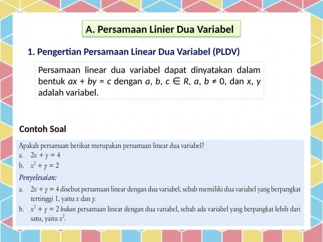 Persamaan linear dua variabel ( SPLDV ) | PPT