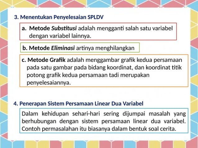 Persamaan linear dua variabel ( SPLDV ) | PPT