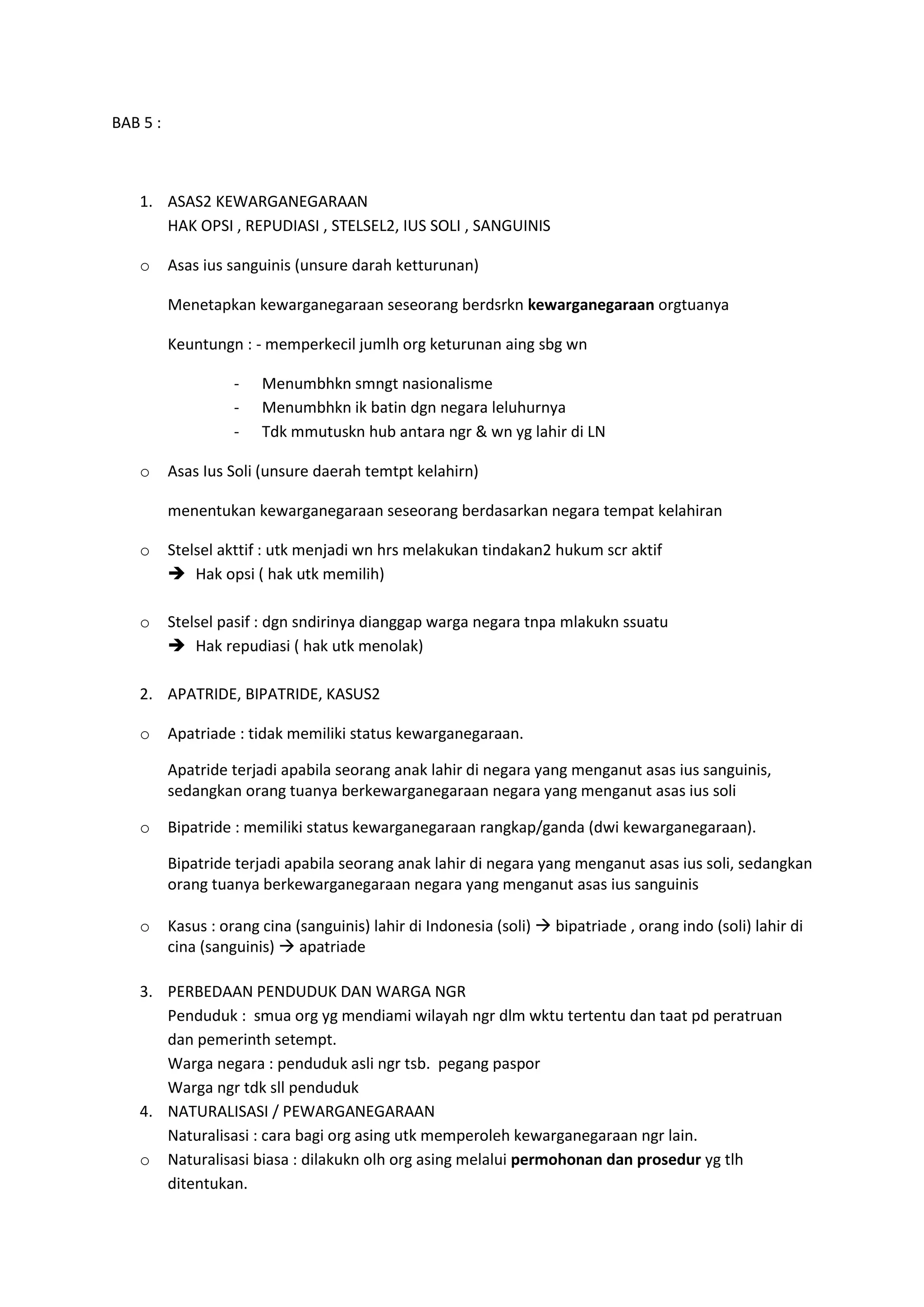 Rangkuman PKN kelas X BAB 5 | PDF