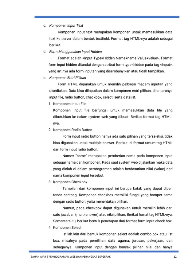 BAB V - FORMAT KAITAN DAN FORMULIR PADA HALAMAN WEB | PDF