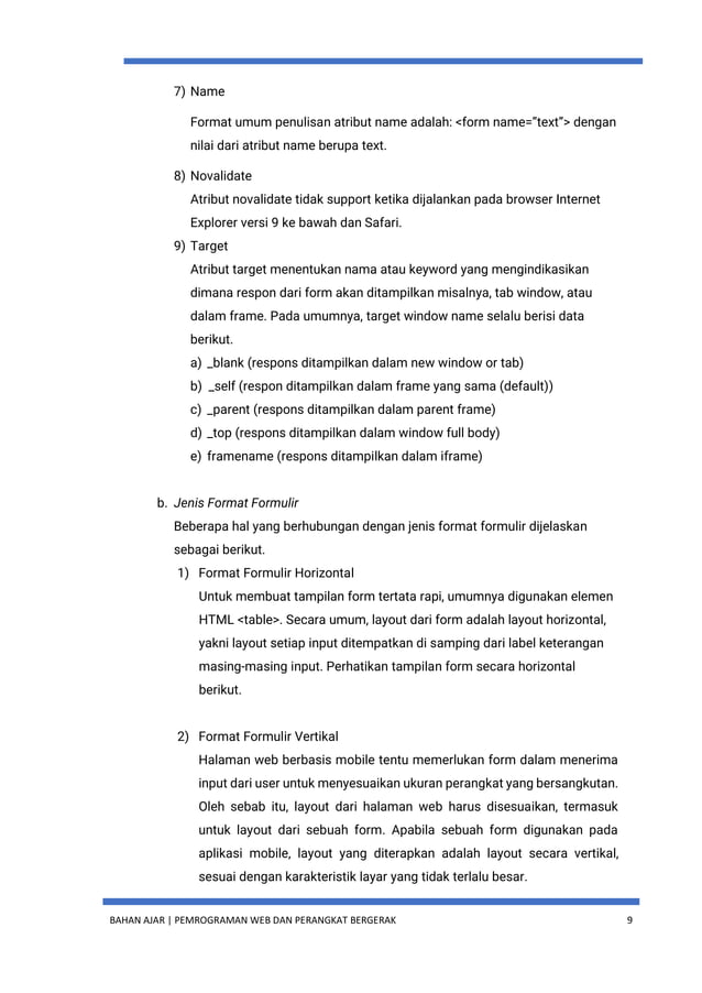 BAB V - FORMAT KAITAN DAN FORMULIR PADA HALAMAN WEB | PDF