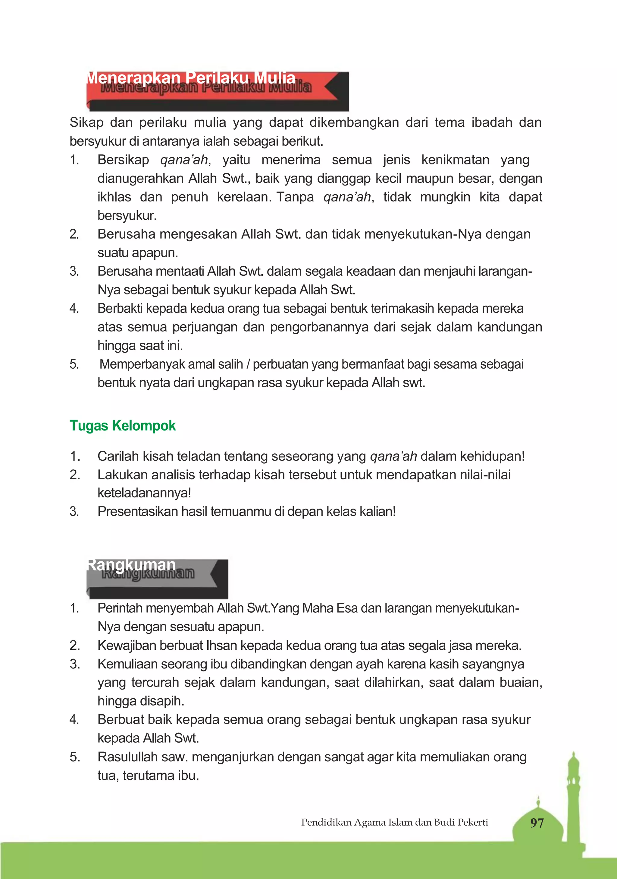 Bab 5 Menyembah Allah Swt. sebagai Ungkapan Rasa Syukur | PDF
