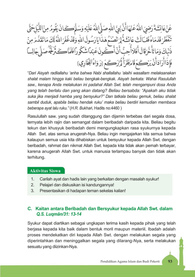 Bab 5 Menyembah Allah Swt. sebagai Ungkapan Rasa Syukur | PDF