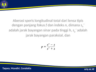 optika geometri dan fisis, aberasi kromatik | PPTX