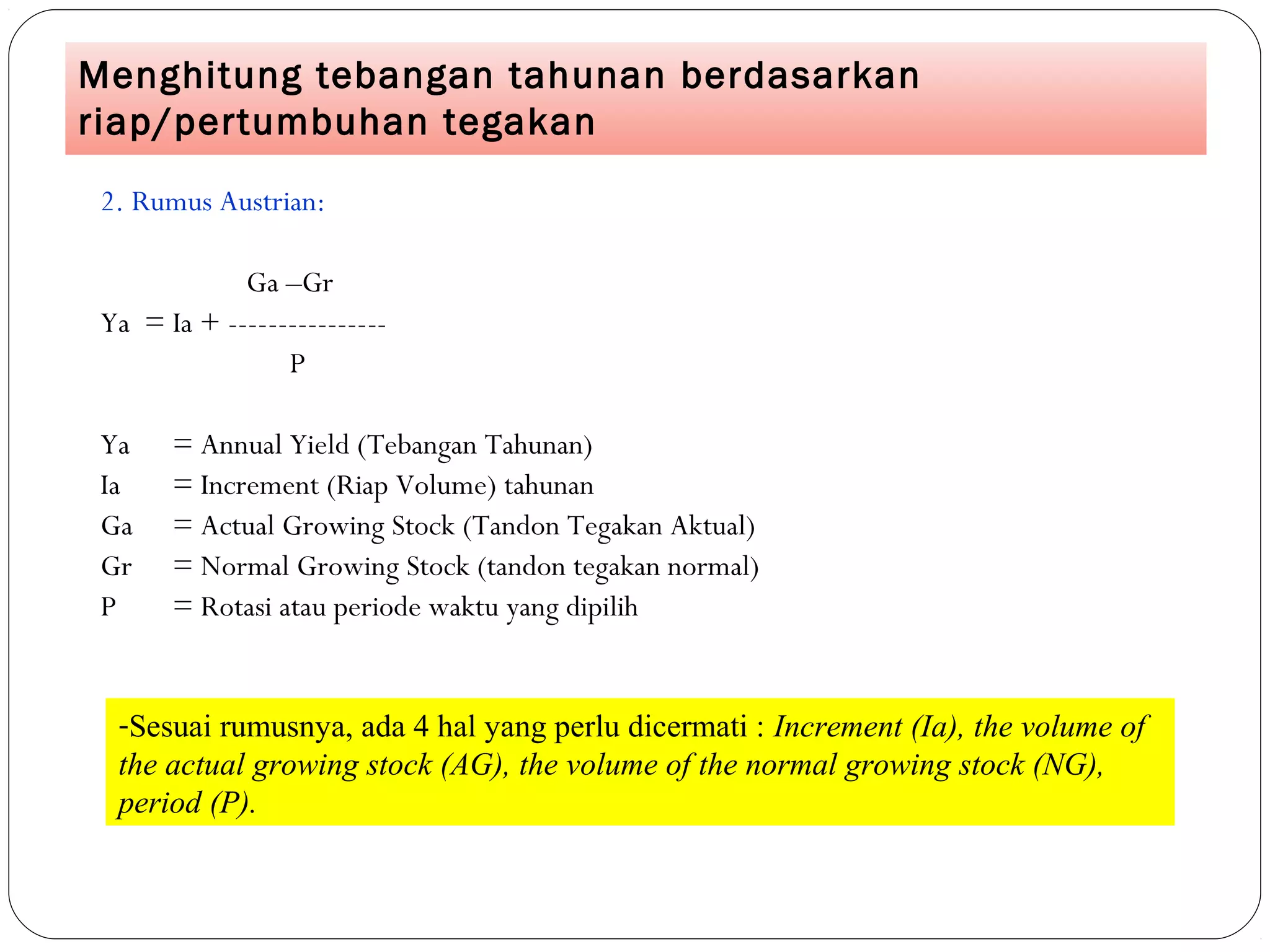 Bab 5 3. metode perhitungan etat | PPT