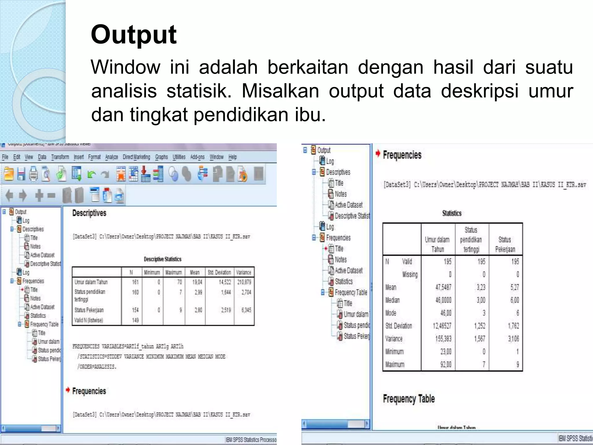 Bab 5 analisis deskriptif pada SPSS | PPTX